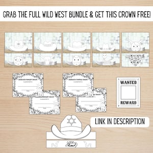Cowboy Hat Paper Crown, Coloring Craft for Kids, Cowgirl & Cowboy ...