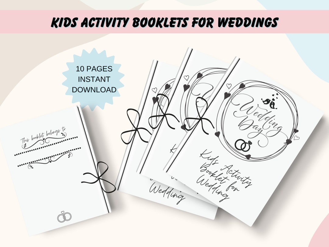 Kids Wedding Coloring Activity Book, Printable Wedding Activity Booklet ...