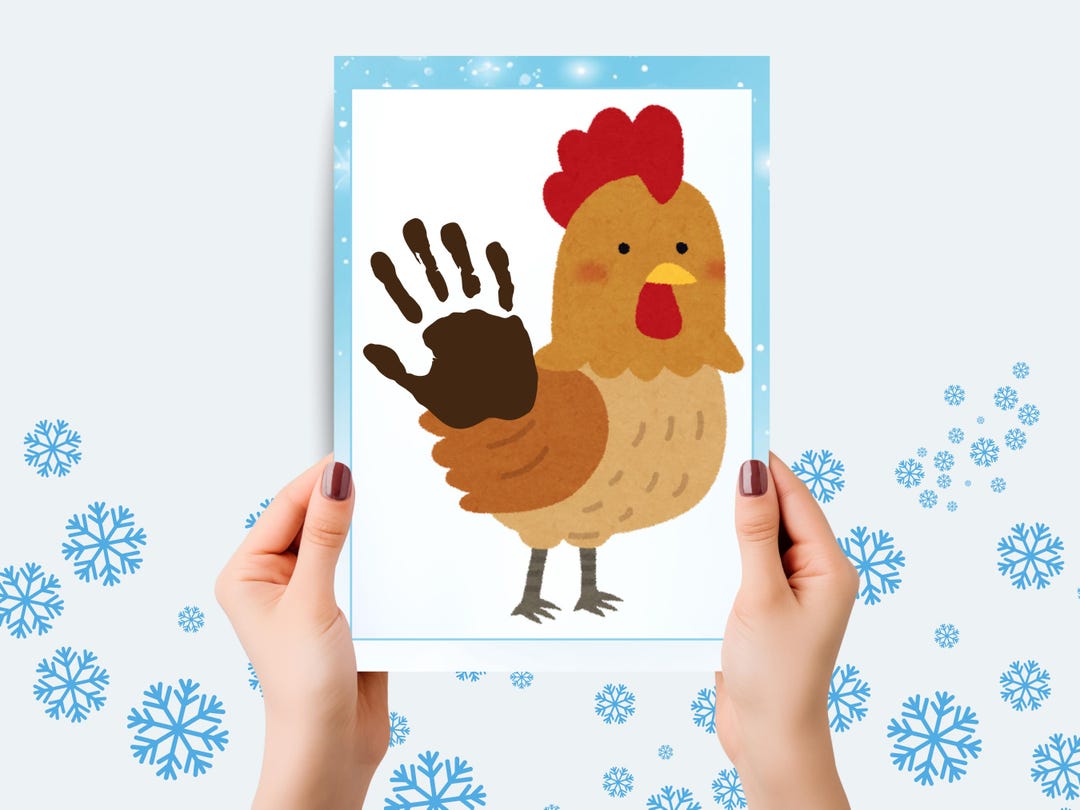 Winter Handprint Art Craft, Rooster Art Handprint Craft Template ...
