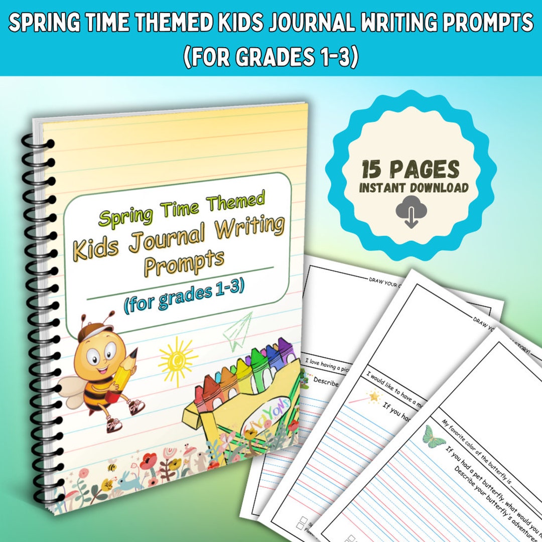 Kid's Journal Writing Prompts, Spring Time Kids Journal Writing Prompts ...