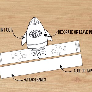Spaceship Paper Crown Template, Printable Paper Crown, Space Coloring ...