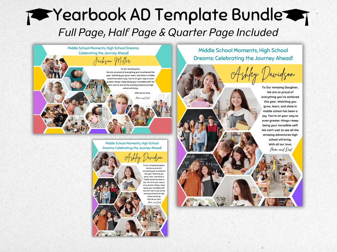Middle School Yearbook Ad Template, Middle School Graduation Full Page ...