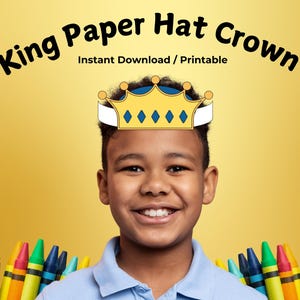King Paper Crown Template, King Coloring Craft, Printable Kids Craft ...