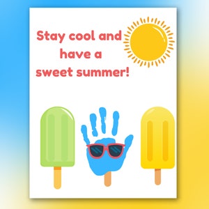 Summer Handprint Art Craft, Memory Baby Art Keepsakes, Preschool ...