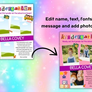 Kindergarten Yearbook Ad Template, Kindergarten Graduation QUARTER Page ...