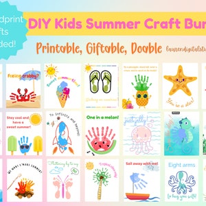 Summer Handprint Craft Bundle, Summer Printable for Kids, Toddler ...