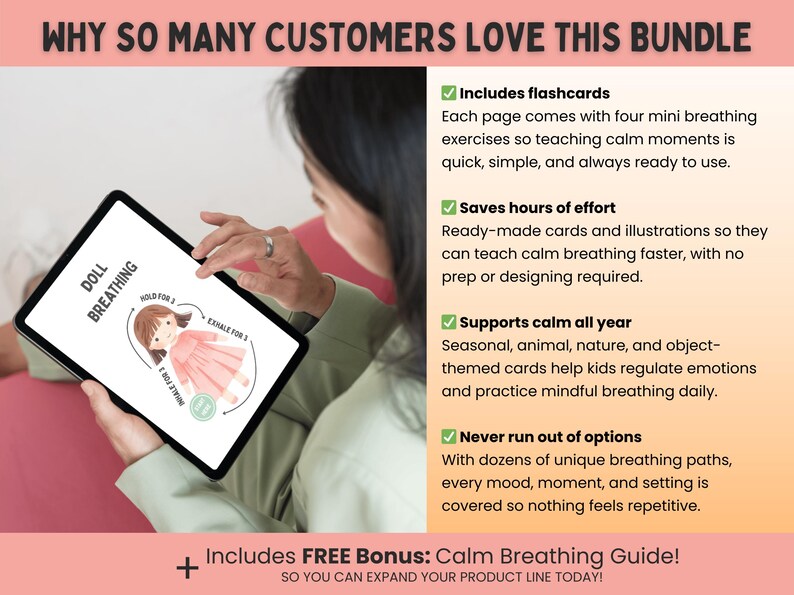 Mindfulness Breathing Exercises for Kids Canva PLR, Calm Down Visual ...