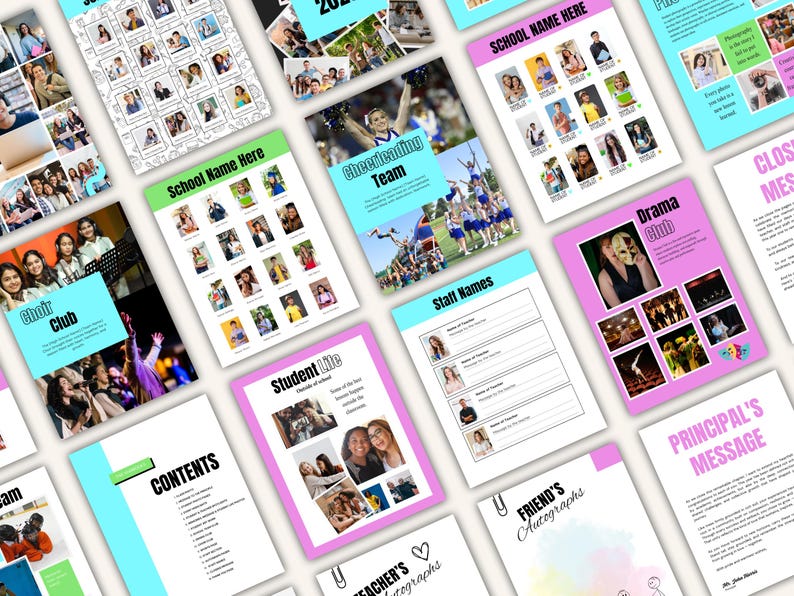 Full Yearbook Canva Template for Schools, Editable Senior Yearbook ...