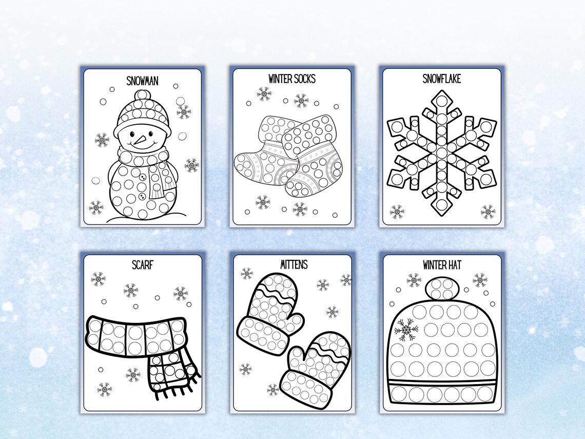 Winter Dot Marker Coloring Pages – Preschool Fine Motor Activity ...