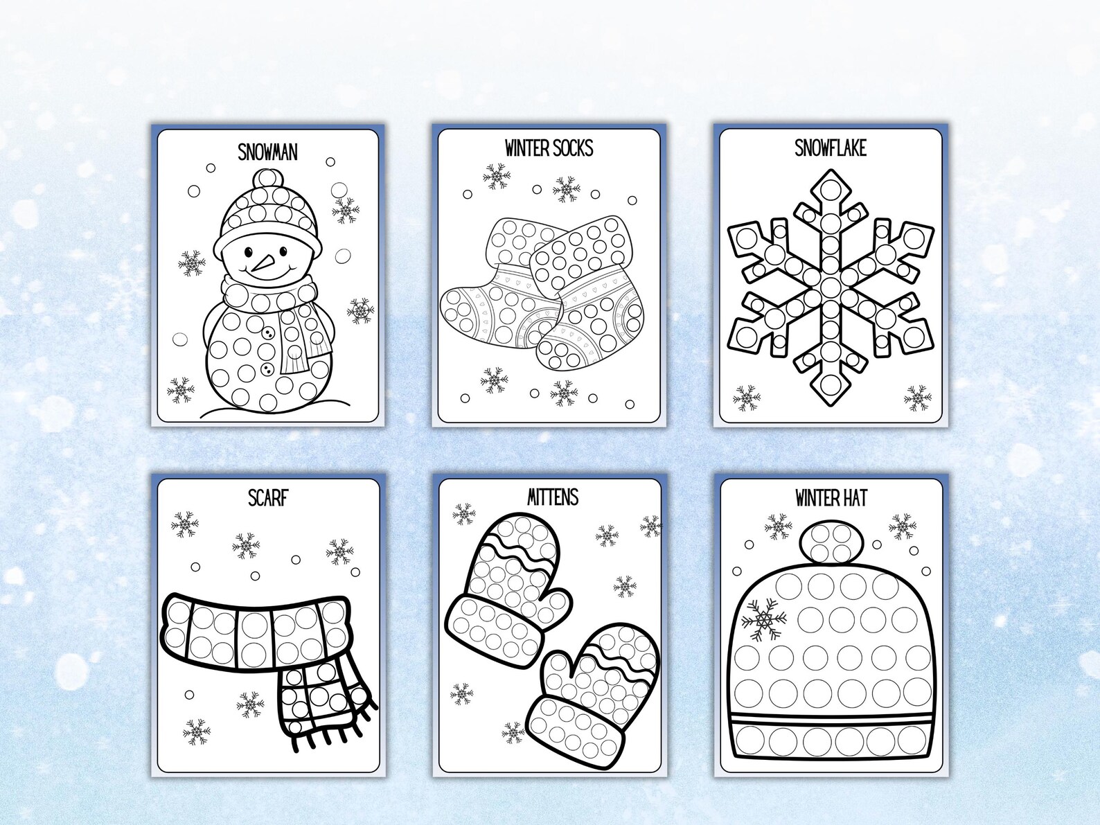 Winter Dot Marker Coloring Pages – Preschool Fine Motor Activity ...