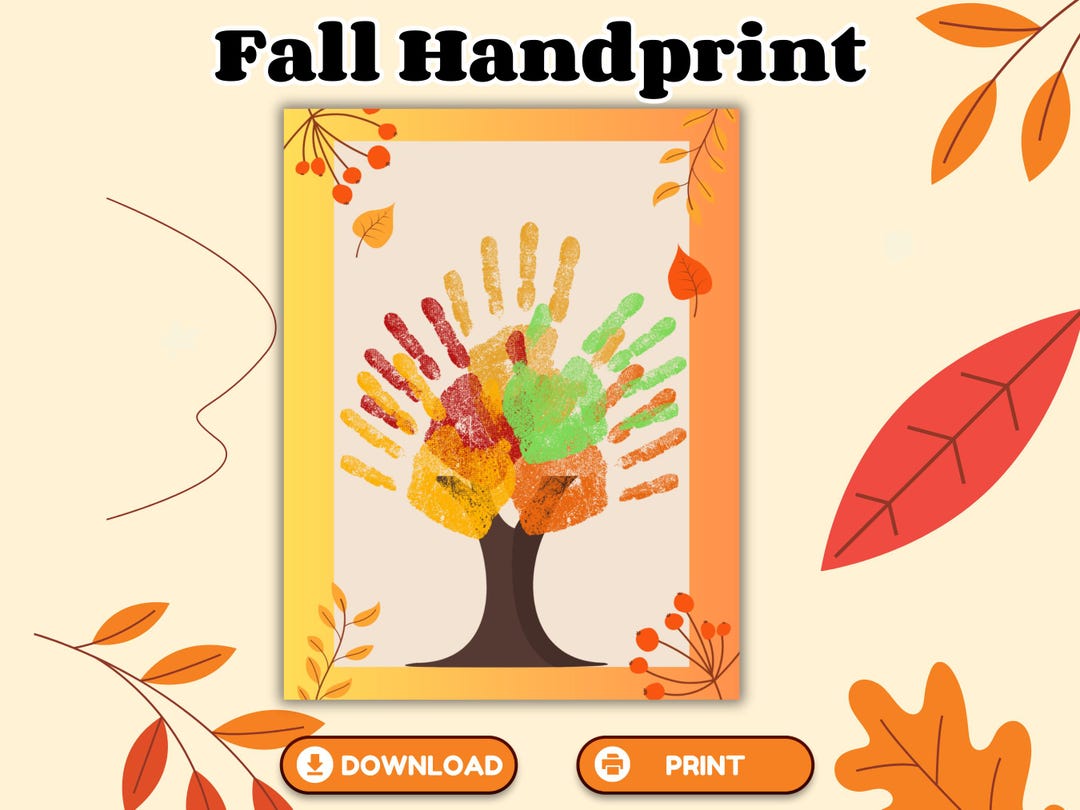 Fall Handprint Art, Fall Tree Handprint Craft, Autumn Craft, Memory Art ...
