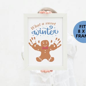 Gingerbread Man Handprint Art, Printable Winter Handprint Craft ...