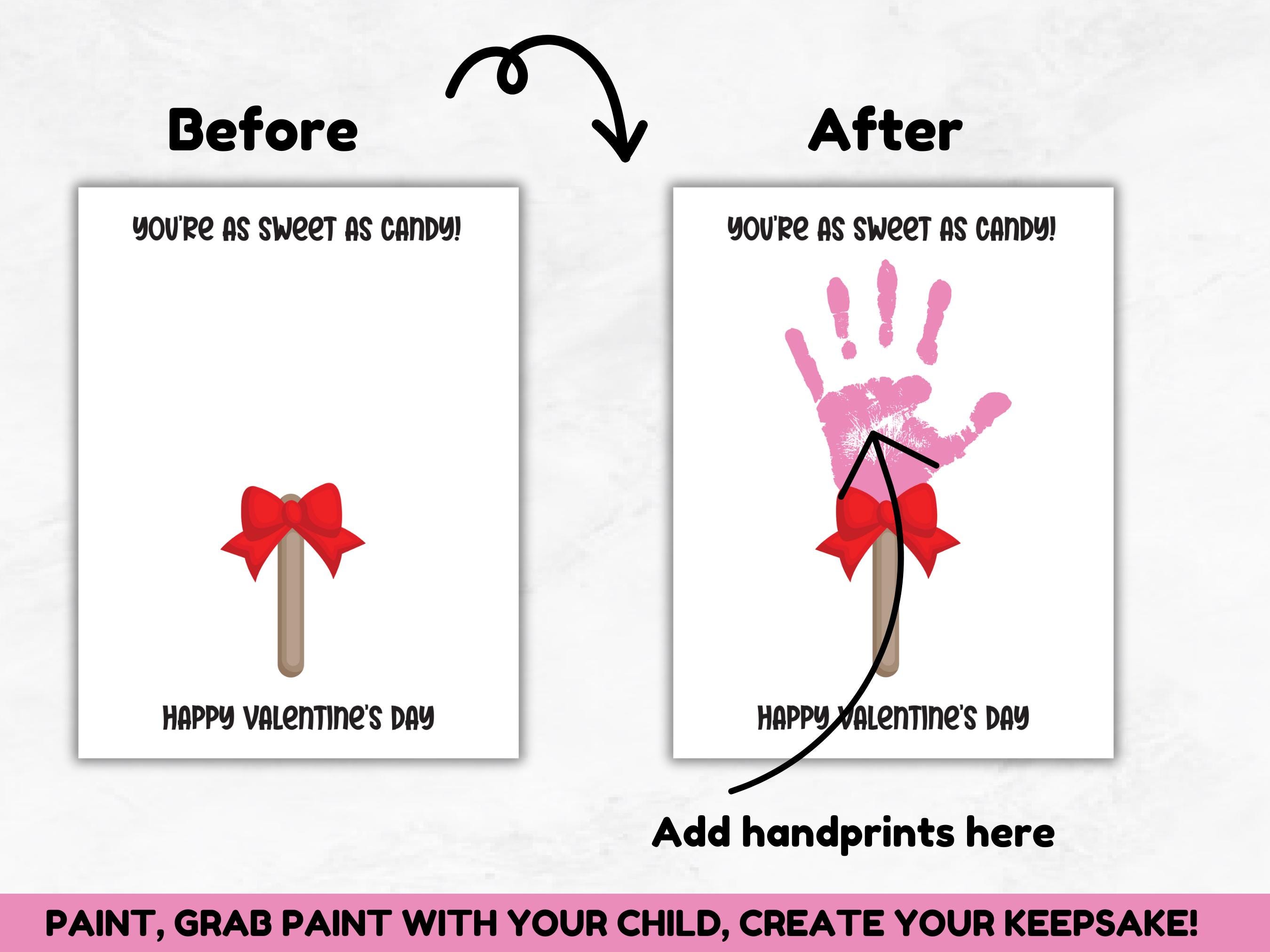 Candy Valentines Handprint Craft – Valentine’s Day Keepsake for Kids ...