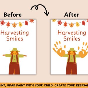 Scarecrow Handprint Art Craft, Fall Harvesting Handprint Craft Autumn ...