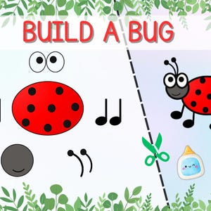 Spring Cut and Glue Activity Printable, Build a Bug Preschool Craft ...