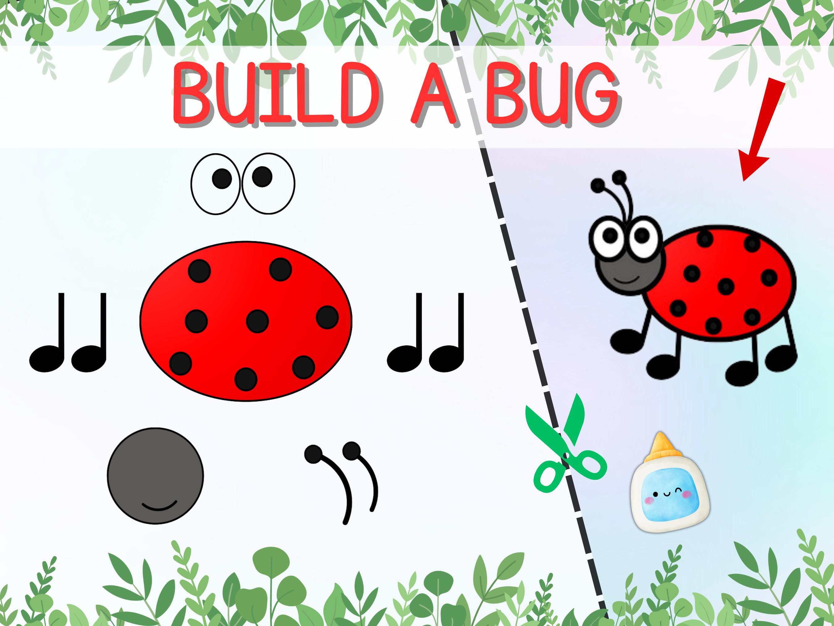 Spring Cut and Glue Activity Printable, Build a Bug Preschool Craft ...