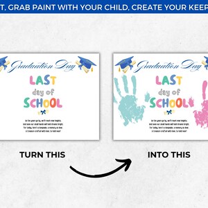 Last Day of School Handprint Art Craft, Kindergarten Preschool ...