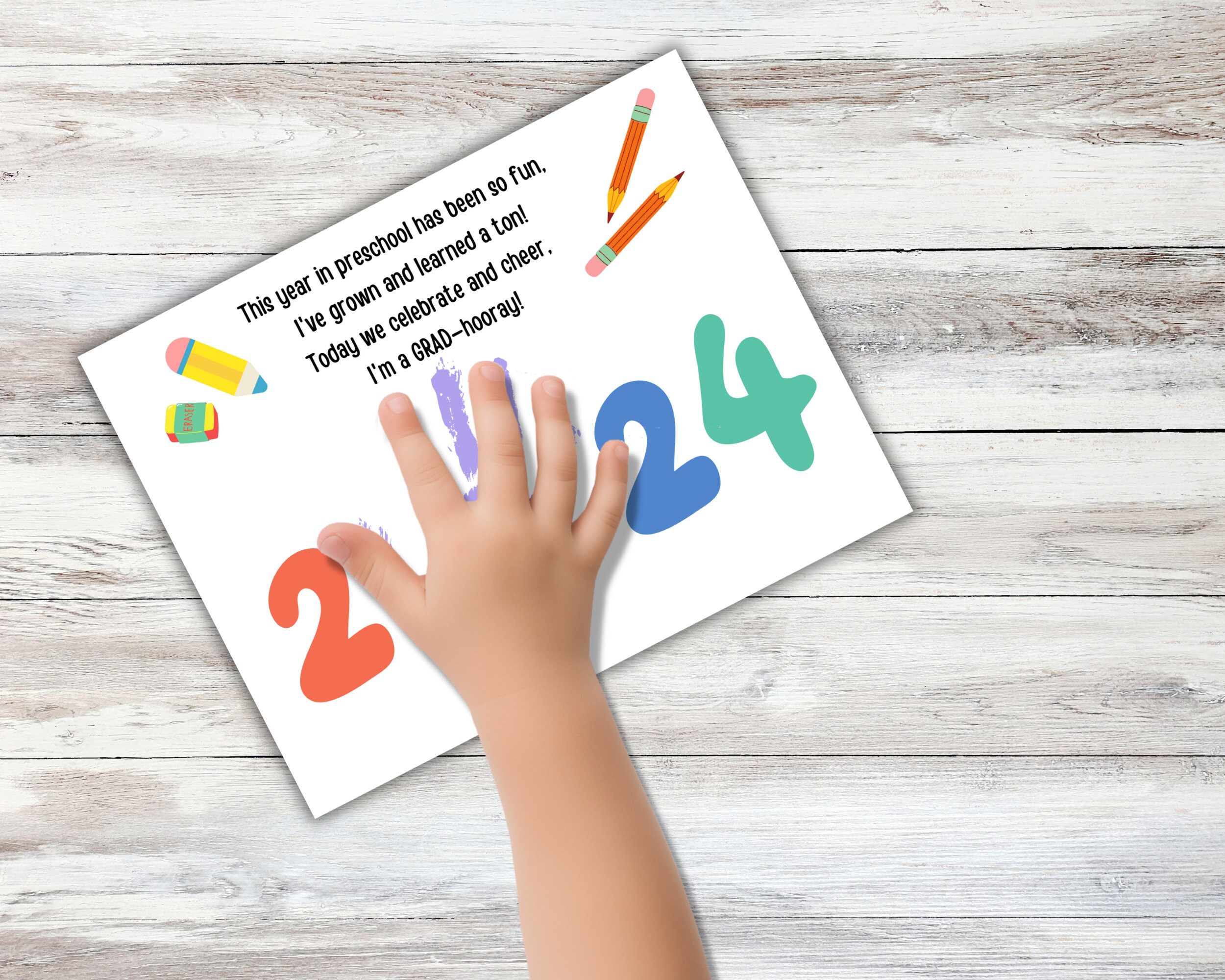 Last Day of School Handprint Art Crafts, Kindergarten Preschool ...