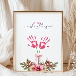 Merry Christmas Handprint Art Set, Handprint Craft Template, Printable ...