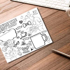 Father's Day Activity Placemat, Best Dad Placemat, Kid's Activity Sheet ...