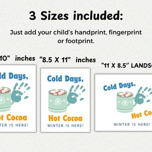 Hot Chocolate Handprint Craft Template, Printable Winter Handprint Art ...