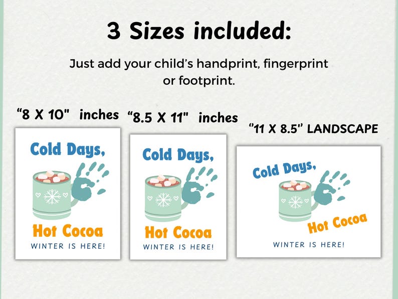 Hot Chocolate Handprint Craft Template, Printable Winter Handprint Art ...