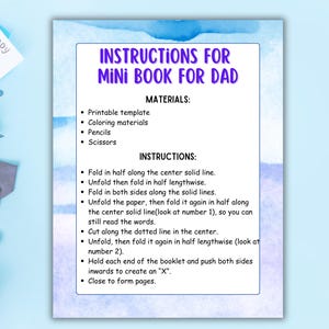 Printable Fathers Day Mini Book Craft for Kids, All About Dad, Fathers ...