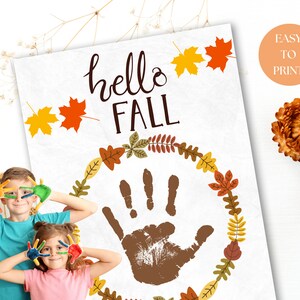 Fall Handprint Art Craft, Memory Baby Art Fall Keepsake, Fall Preschool ...