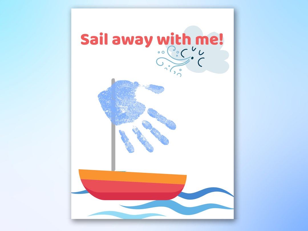 Sail Away Summer Handprint Art Craft Memory Baby Art Keepsakes ...