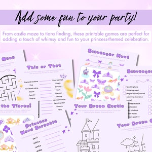 Princess Birthday Party Games, Printable Birthday Games for Girls ...