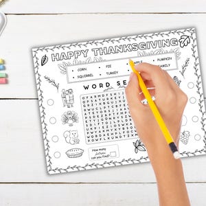 Printable Thanksgiving Activity Mats, Thanksgiving Coloring Pages ...