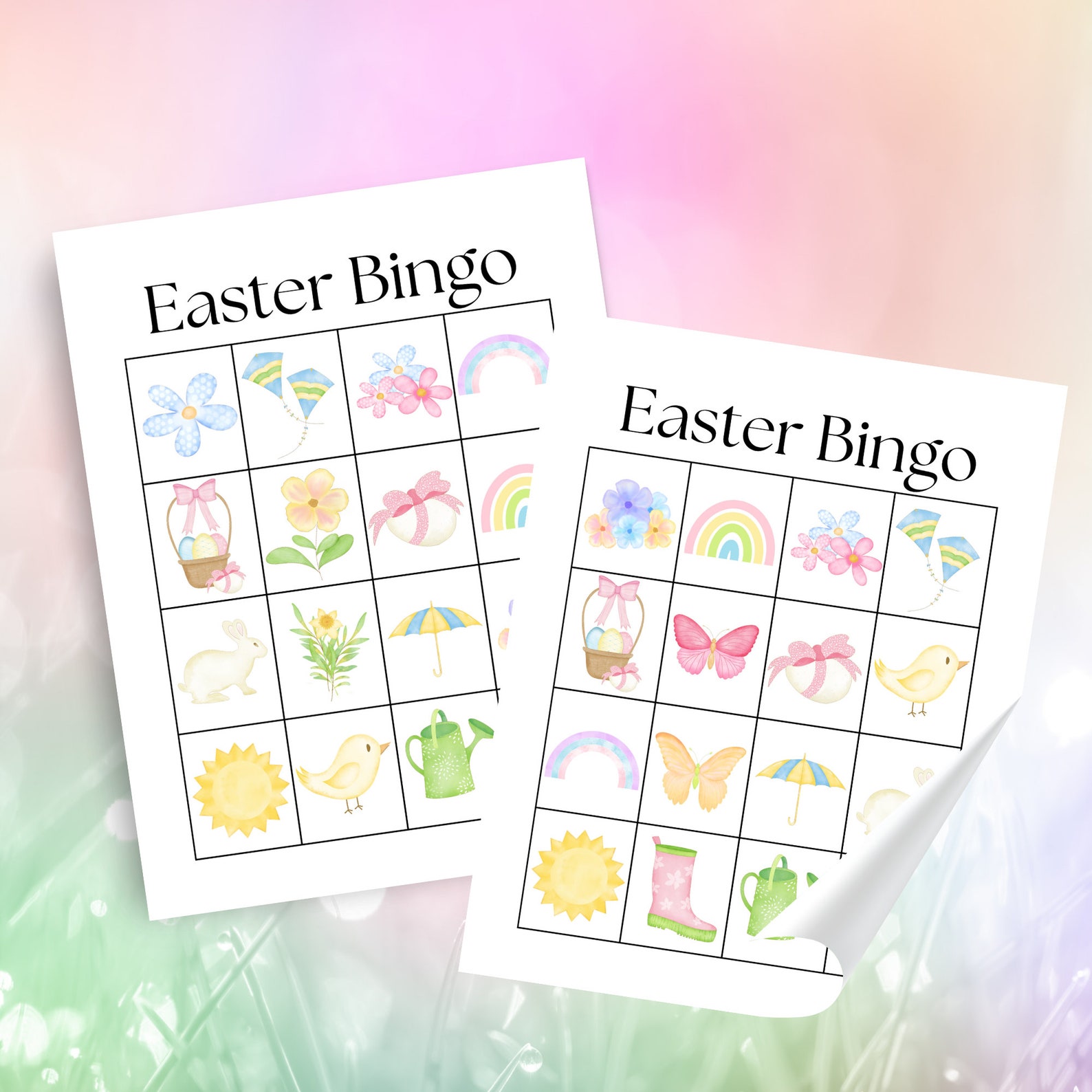 Easter Bingo Cards for Kids and Adults, Printable Easter Games, Easter ...