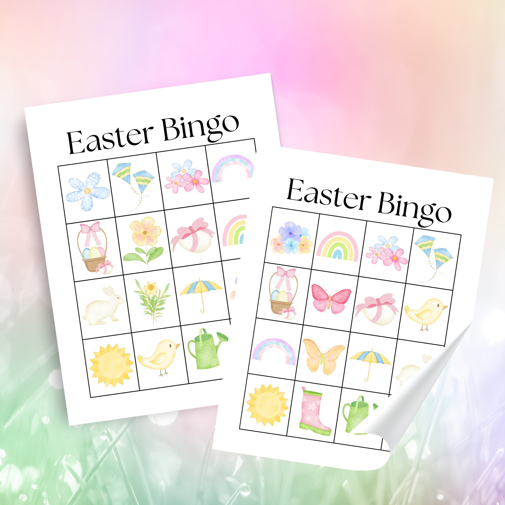 Easter Bingo Cards for Kids and Adults, Printable Easter Games, Easter ...