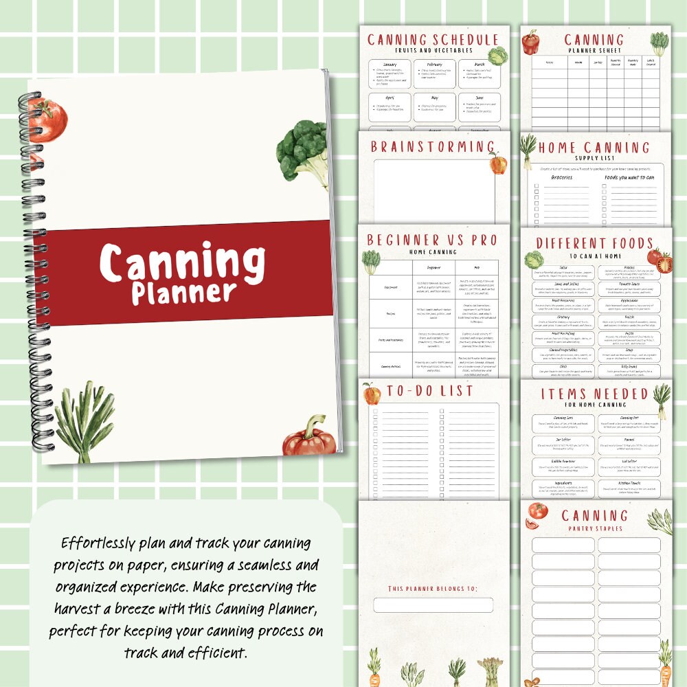 Printable Canning Planner, Homestead Planner, Canning Frozen Inventory ...