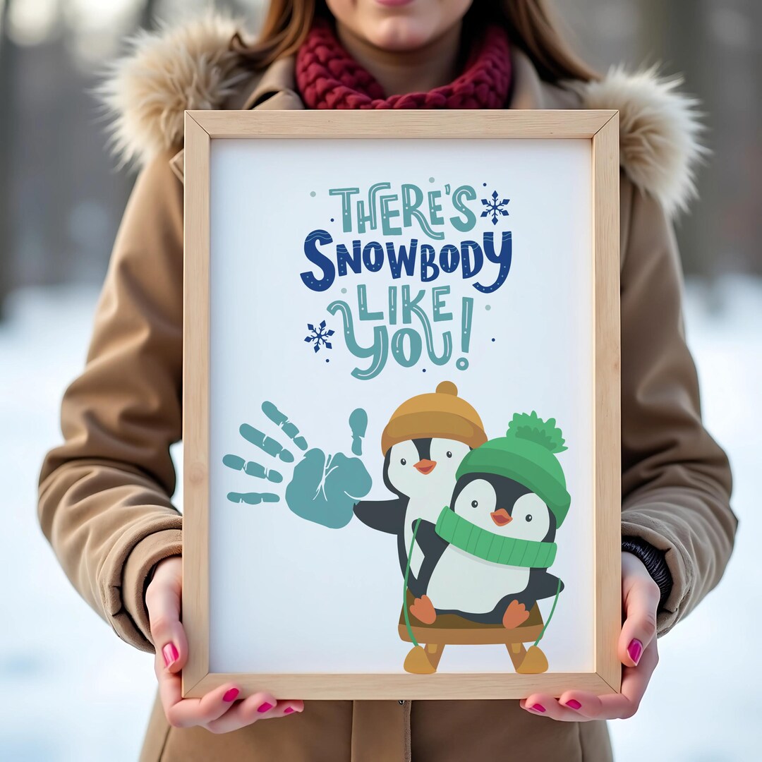 Penguin Handprint Art Craft, Winter Handprint Art Craft, Printable ...
