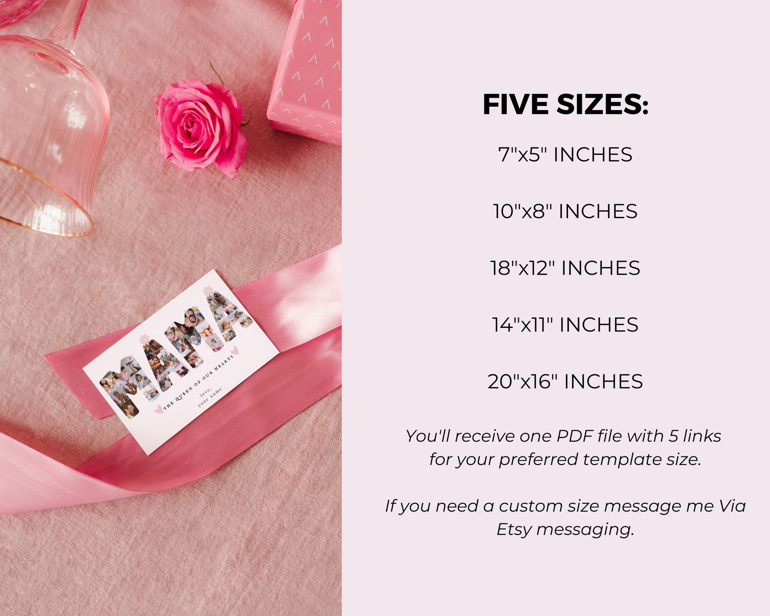 Custom Mama Photo Collage Template, Personalized Birthday Card, Mom ...