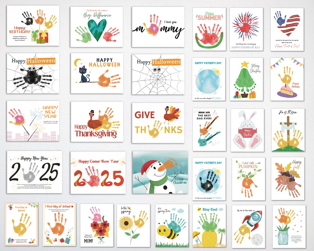 Handprint & Footprint Craft Bundle, Handprint Memory Book, Memory Art ...