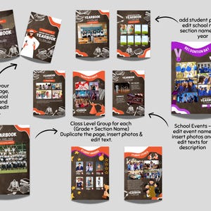 Middle School Yearbook Template, Printable Memory Book, Student ...