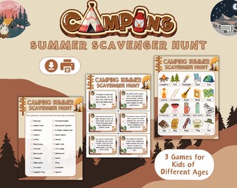 Camping Scavenger Hunt, Outdoor Treasure Hunt Printable, Scavenger Hunt ...