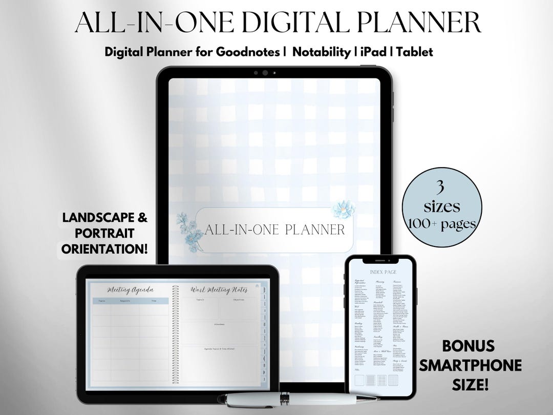 All-in-one Digital Planner Undated, iPad & Android Planner, Notability ...