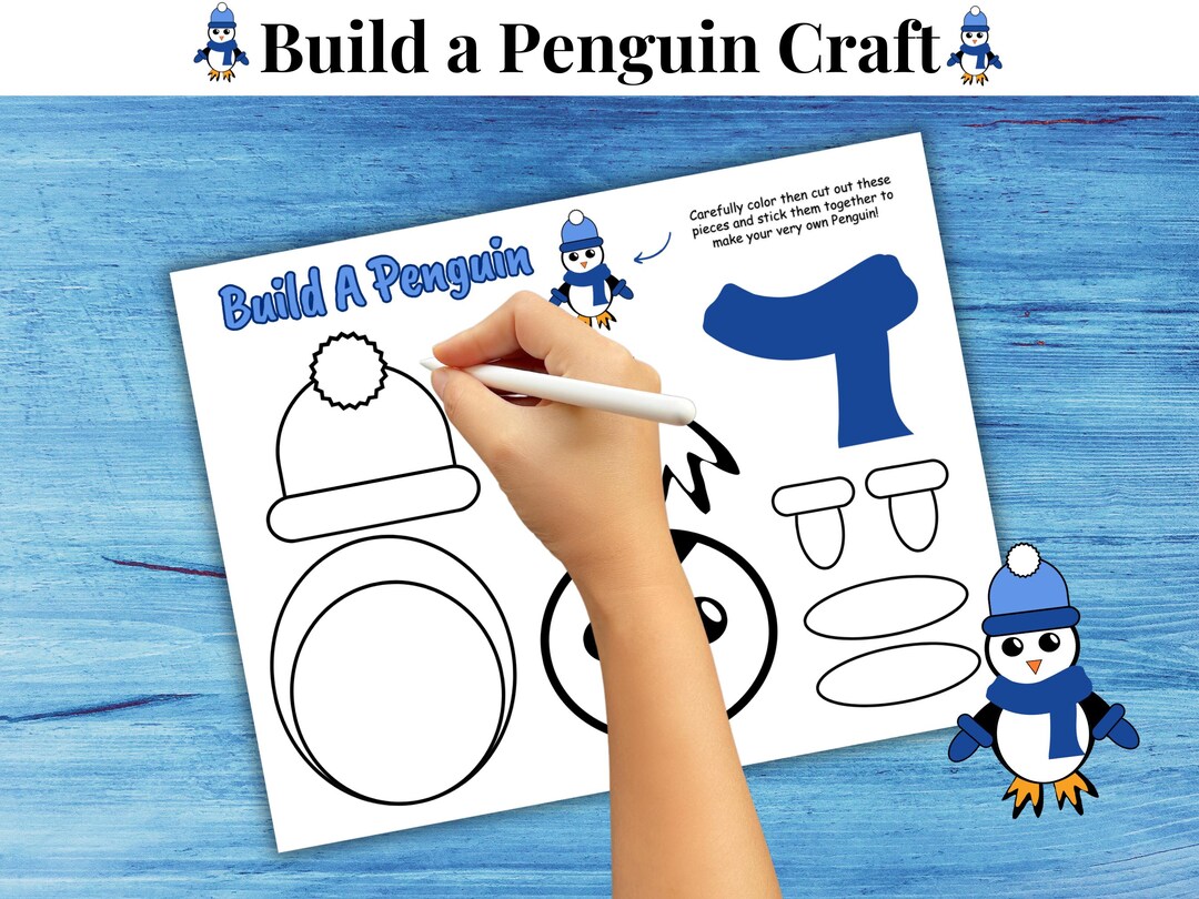 Build a Penguin Craft, Winter Kids Craft, Winter Activity, Printable ...