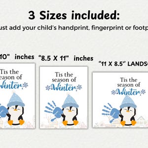 Penguin Handprint Art Craft, Winter Handprint Art Craft, Winter Season ...