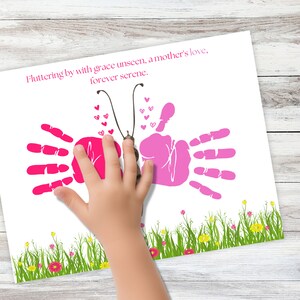 Mother's Day Handprint Art Craft, Butterfly Handprint Craft Baby Kid ...