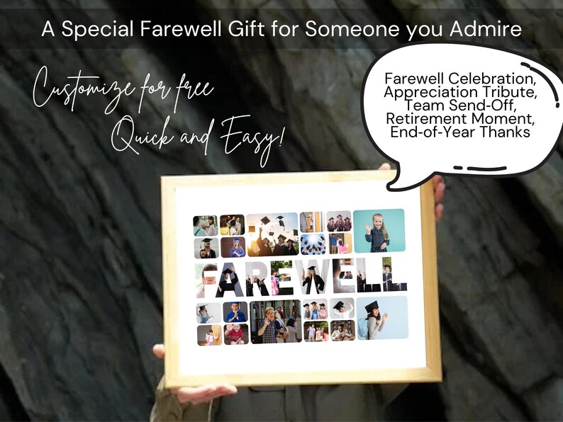 Farewell Photo Collage Templates, Retirement or Goodbye Gift for ...