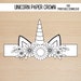 Unicorn Paper Crown Craft, Unicorn Kids Coloring Craft, Unicorn ...
