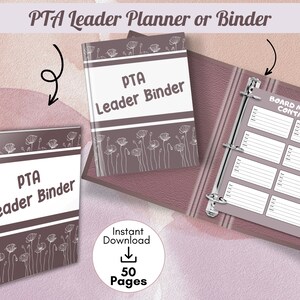 PTA Planner Printable, PTA Binder, Leader Planner Binder, PTA Volunteer ...