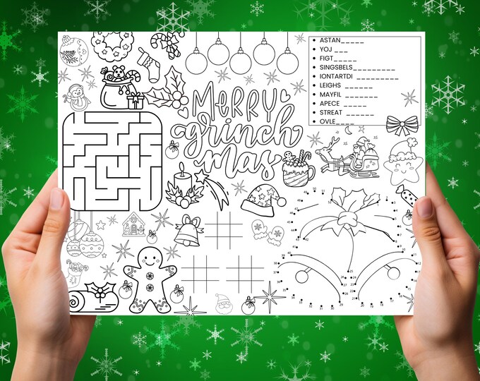 Merry Grinchmas Coloring Page Ideal for Teachers, Birthday Party Favors ...