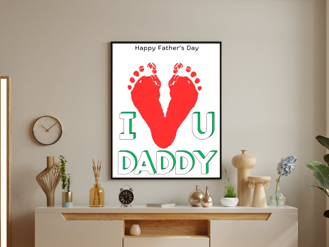 Father's Day Footprint Art Craft, Fathers Day Gift From Kids, Fathers ...