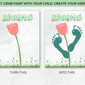 Spring Footprint Art Craft, Memory Baby Art Keepsakes, Preschool ...