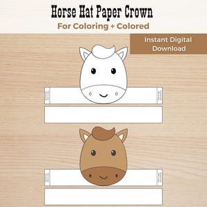 Horse Paper Hat Crown Craft, Horse Paper Crown Template, Wild West ...